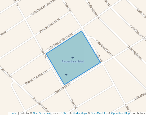 Parque La amistad in Pedro Meoqui | Map and Routes