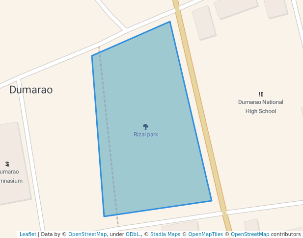 Rizal park in Dumarao | Map and Routes