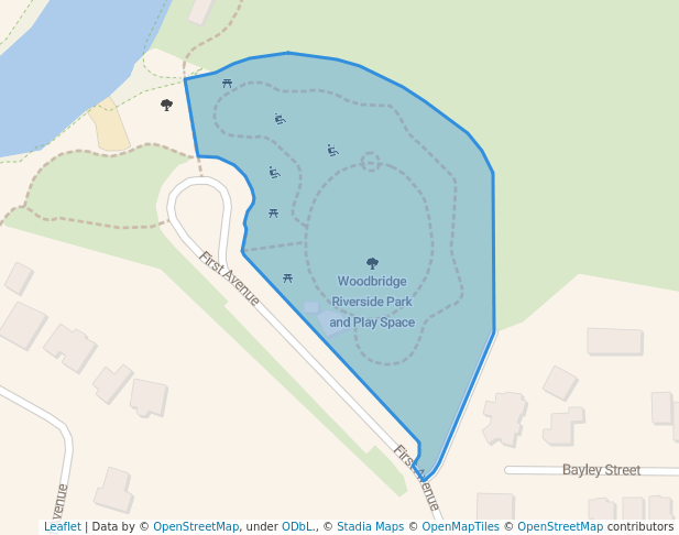 Woodbridge Riverside Park and Play Space in Woodbridge | Map and Routes