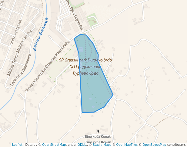 Djurdjevo brdo in Jagodina | Map and Routes