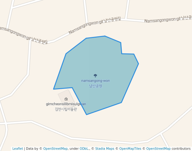 남산공원 in Gimcheon | Map and Routes