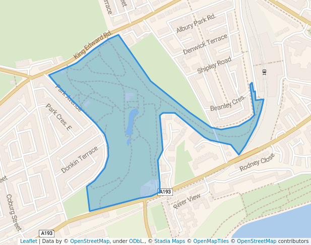 Northumberland Park in North Shields | Map and Routes