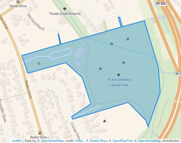 Moyle Park in Auckland | Map and Routes