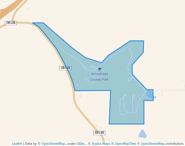 Arrowhead County Park in Neola | Map and Routes