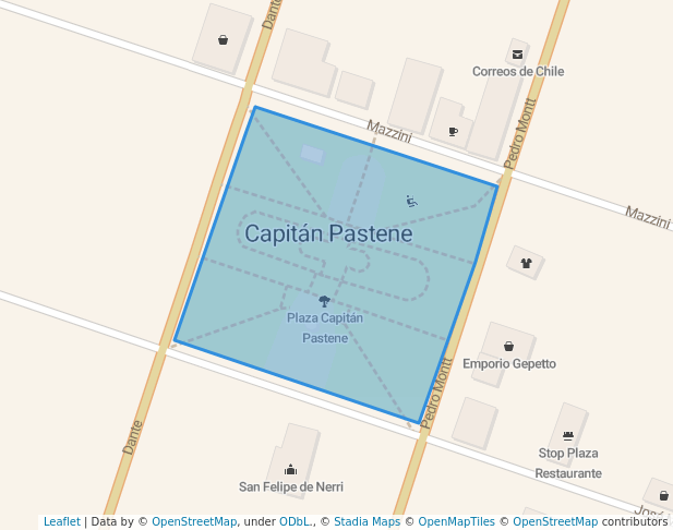 Plaza Capitán Pastene in Capitan Pastene | Map and Routes