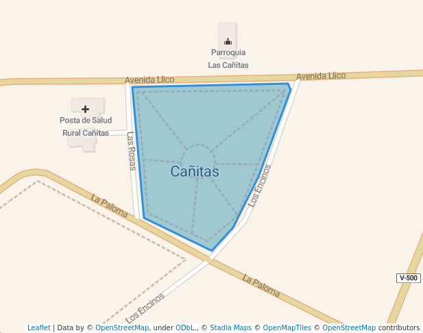 Plaza Las Cañitas in Los Muermos | Map and Routes