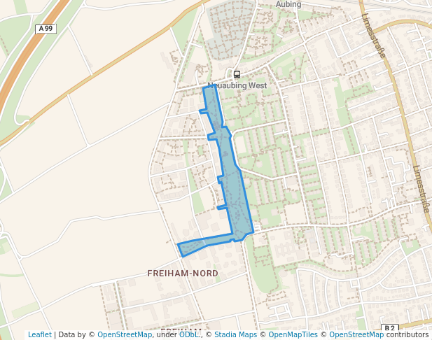Grünband Neuaubing Freiham in München | Map and Routes