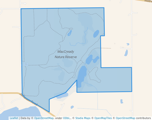 MacCready Nature Reserve in Clarklake | Map and Routes