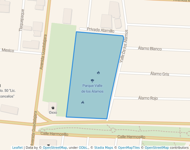 Parque Valle de los Álamos in Ciudad Apodaca | Map and Routes