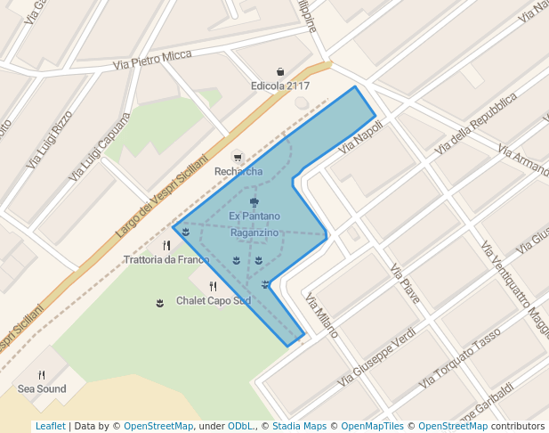 Ex Pantano Raganzino in Pozzallo | Map and Routes