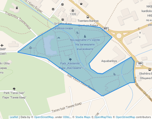 Park „Kestenite“ in Bankya | Map and Routes