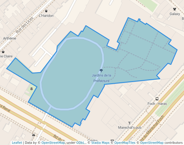 Jardins de la Préfecture in Angers | Map and Routes