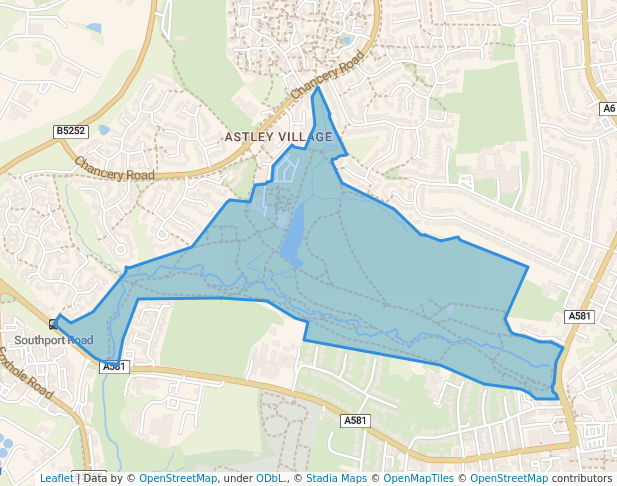 Astley Park in Chorley | Map and Routes