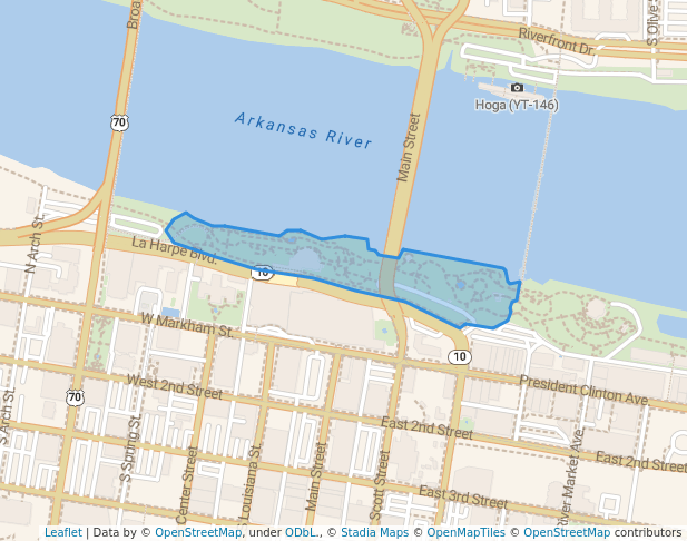 Riverfront West in Little Rock | Map and Routes