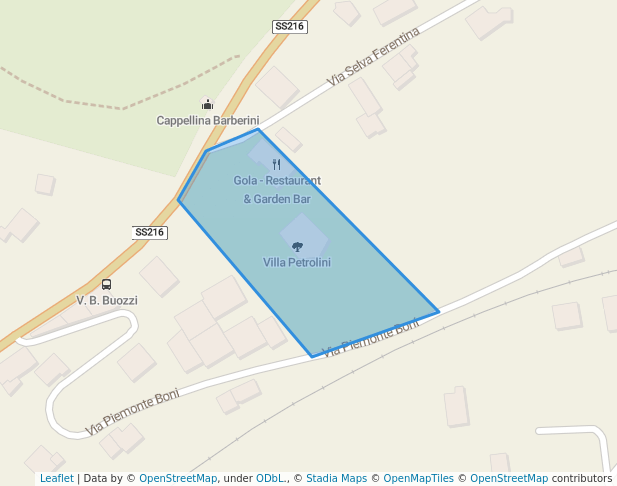 Villa Petrolini in Castel Gandolfo | Map and Routes