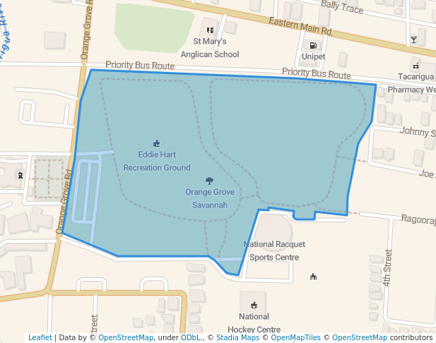 Orange Grove Savannah in Tacarigua | Map and Routes