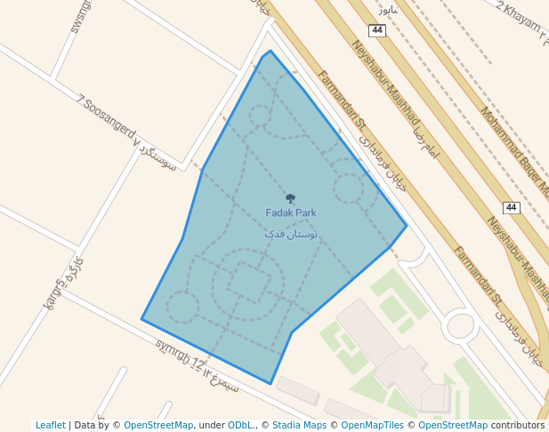 Fadak Park in Neyshabur | Map and Routes
