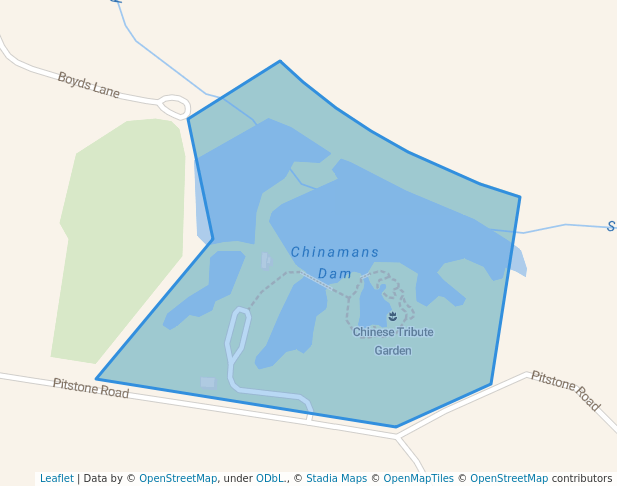 Chinamans Dam Reserve in Young | Map and Routes