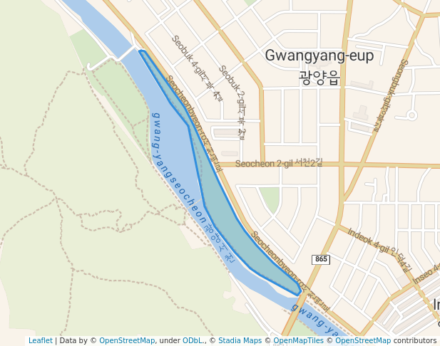 서천공원 in Gwangyang-si | Map and Routes