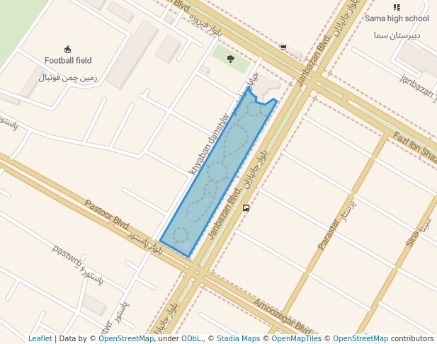 Daneshjoo park in Neyshabur | Map and Routes