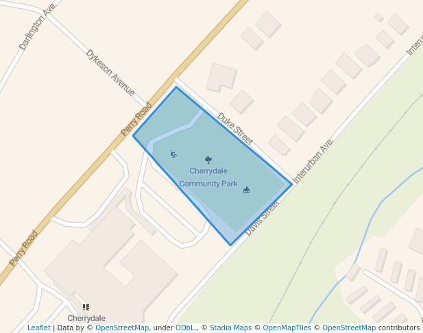 Cherrydale Community Park in Greenville | Map and Routes