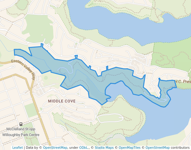 North Arm Reserve in Castle Cove | Map and Routes