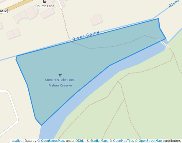 Stocker's Lake Local Nature Reserve in Mill End | Map and Routes