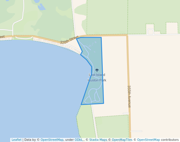 Lost Island Huston Park in Ruthven | Map and Routes