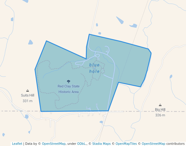 Red Clay State Historic Park in Cleveland | Map and Routes