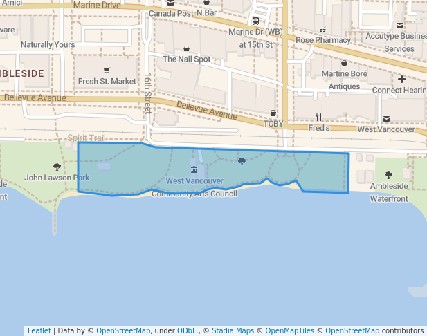 Ambleside Waterfront in West Vancouver | Map and Routes