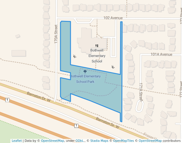 Bothwell Elementary School Park in Surrey | Map and Routes