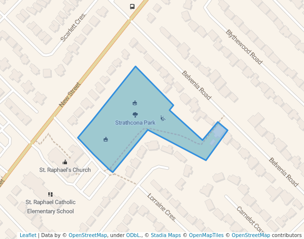 Strathcona Park in Burlington | Map and Routes