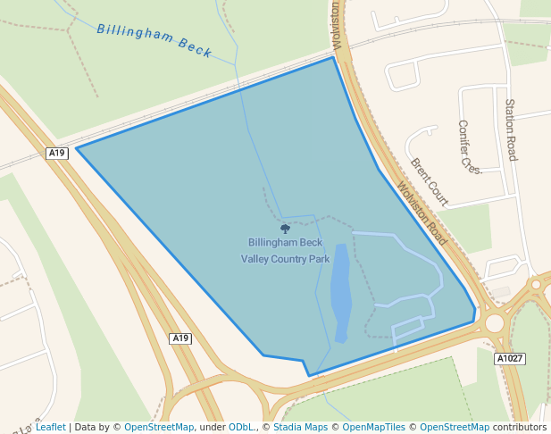 Billingham Beck Valley Country Park in Stockton-on-Tees | Map and Routes