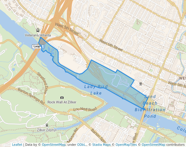 Volma Overton Sr. Beach at Town Lake Metro Park in Austin | Map and Routes