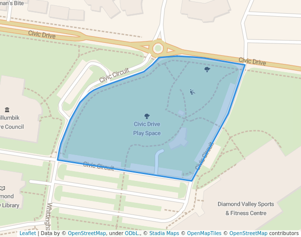 Civic Drive Play Space in Greensborough | Map and Routes