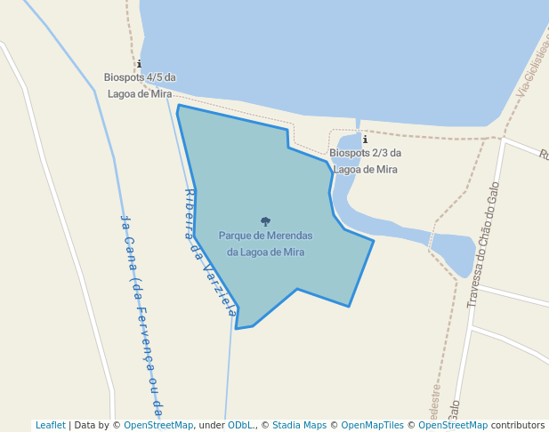 Parque de Merendas da Lagoa de Mira in Mira | Map and Routes