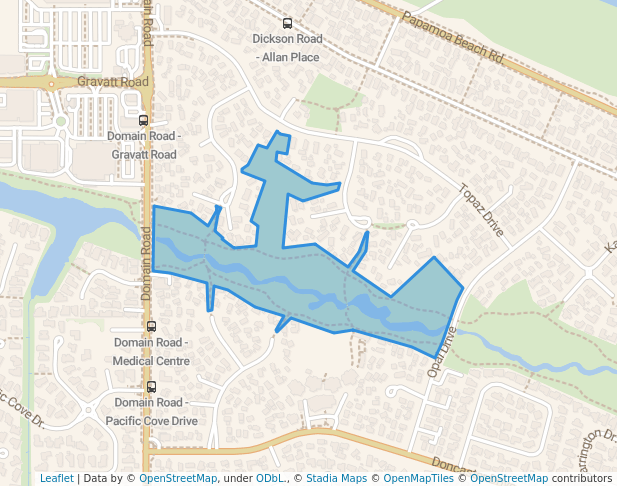 Topaz Reserve in Papamoa | Map and Routes