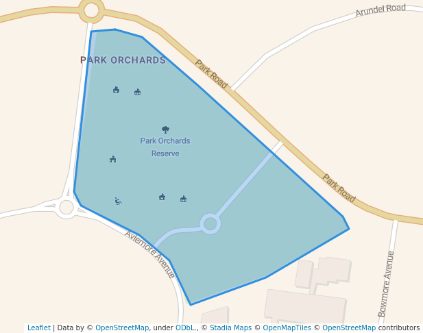Park Orchards Reserve in Park Orchards | Map and Routes