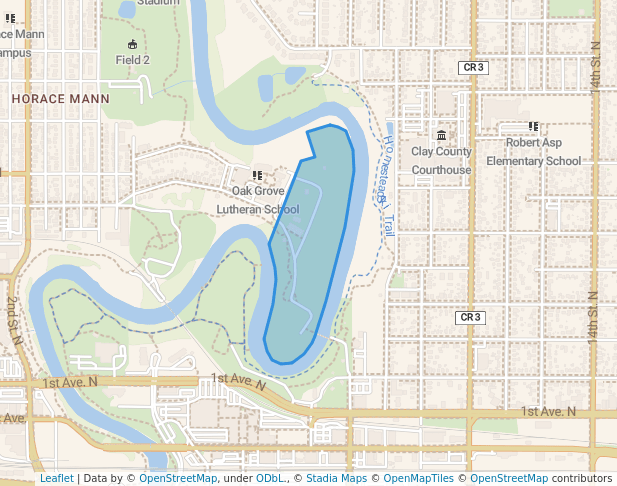 Oak Grove Park in Fargo | Map and Routes