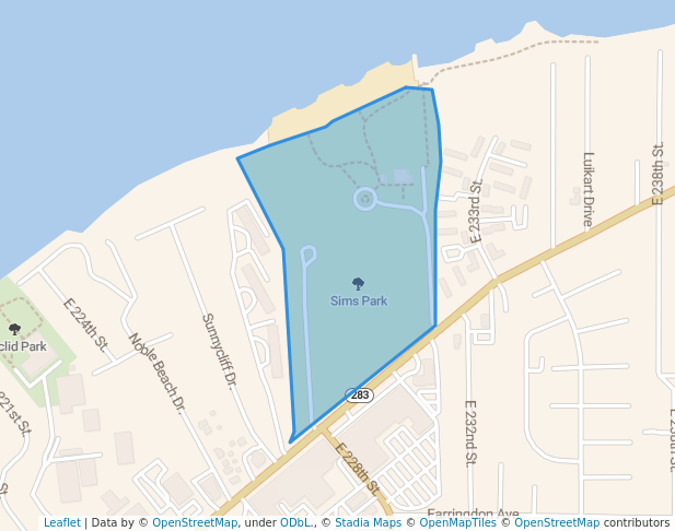 Sims Park in Euclid | Map and Routes