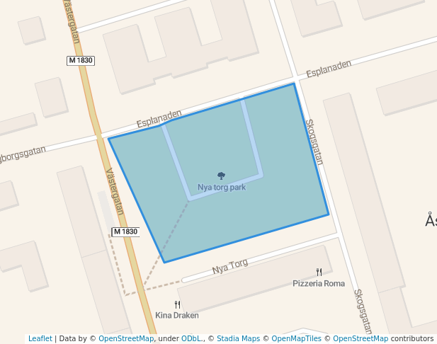 Nya torg park in Åstorp | Map and Routes