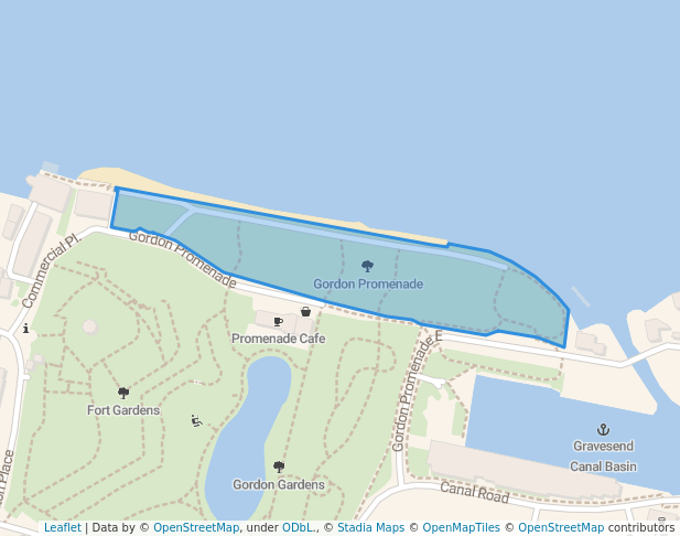 Gordon Promenade in Gravesend | Map and Routes