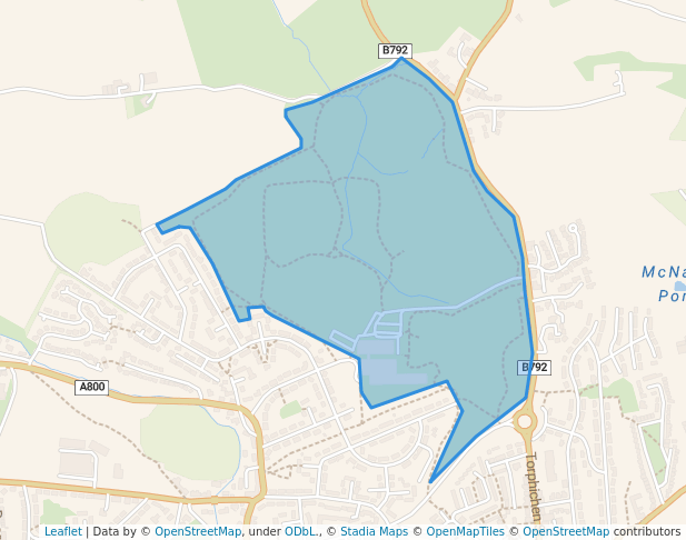 Balbardie Park in Bathgate | Map and Routes