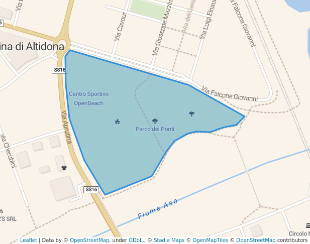 Parco dei Due Ponti in Marina di Altidona | Map and Routes