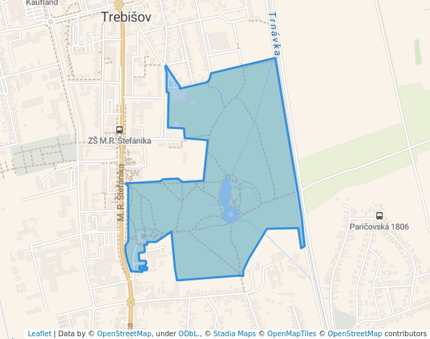 Mestský park in Trebišov | Map and Routes