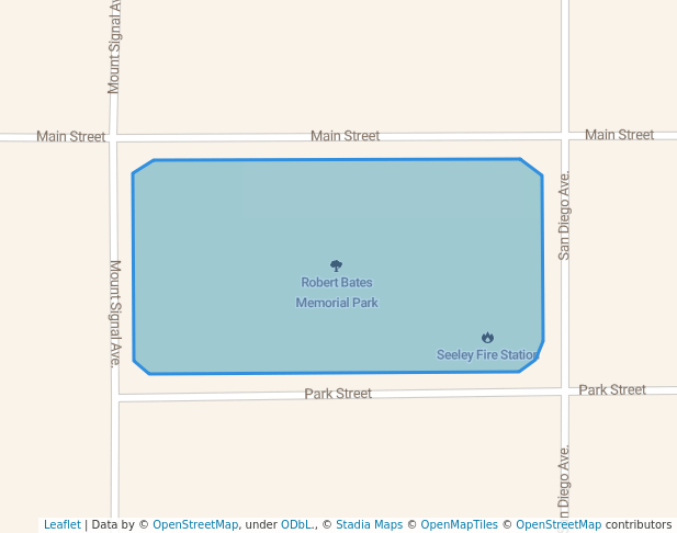 Robert Bates Memorial Park in Seeley | Map and Routes