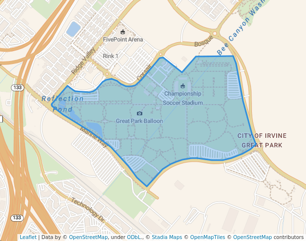 Orange County Great Park in Irvine | Map and Routes