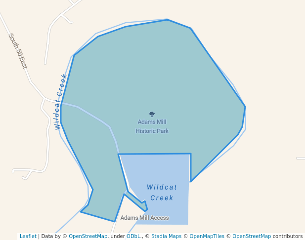 Adams Mill Historic Park in Cutler | Map and Routes