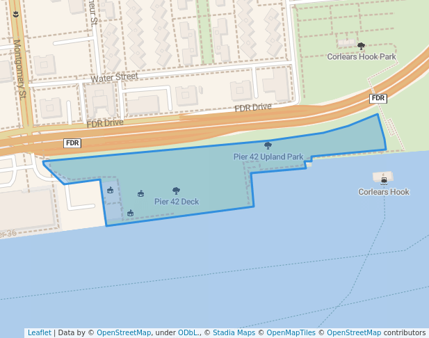 Pier 42 Upland Park in New York | Map and Routes