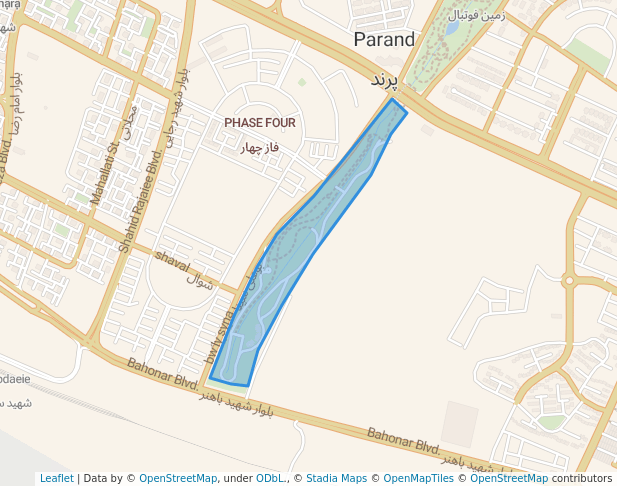 Southern Mashahir Park in Shahr-e Jadid-e Parand | Map and Routes